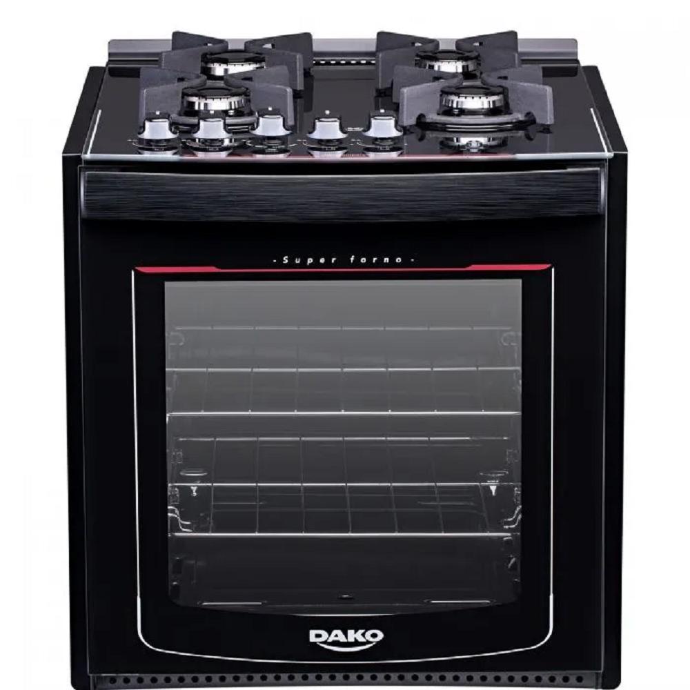 Fogão Embutir 4 bocas Dako Preto com mesa de vidro Dako Glass - Bivolt | Shopee Brasil