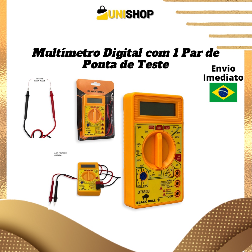 Multímetro profissional Digital com 1 Par de Ponta de Teste | Shopee Brasil