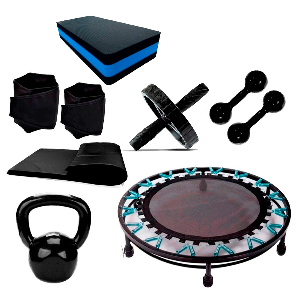 Kit Treino em Casa Ginástica Completa - Mini jump + Par Caneleira 4 kg ...