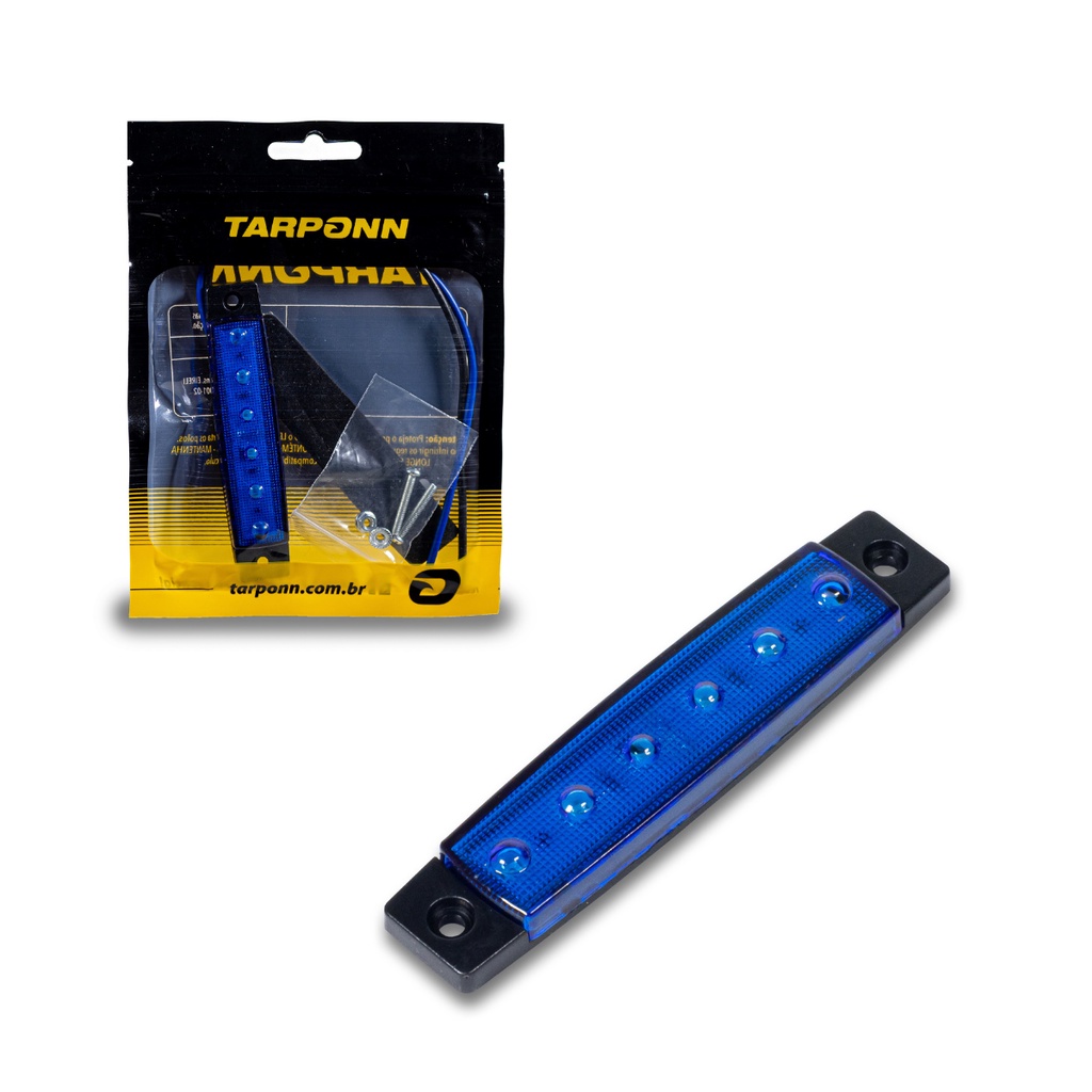 Lanterna Lateral Azul Caminhão, Trailer, Baú - 6 Leds 12/24v | Shopee ...