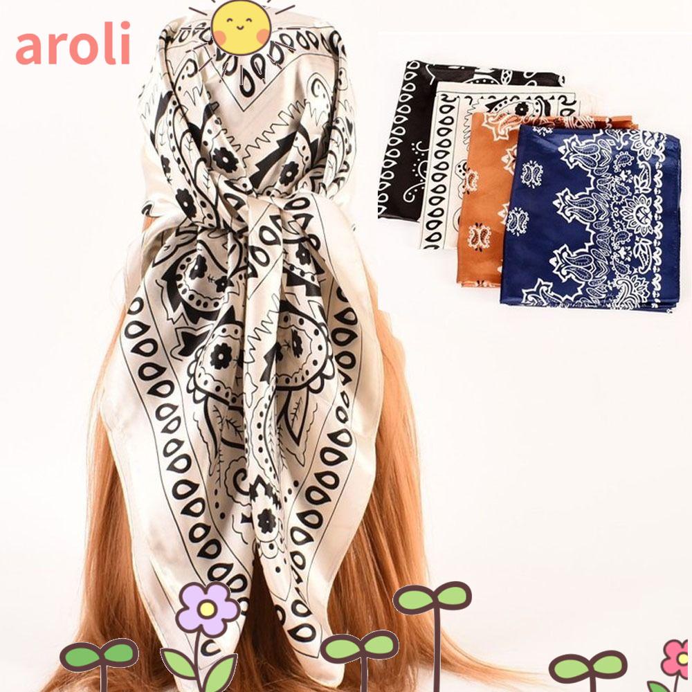 AROLI Muçulmanos Shawls Hijab Foulard Bandana Head Wrap Cashew Flower ...