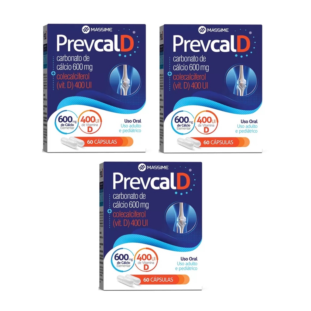 Kit Com 3x Prevcal D+ Calcio+ Vitamina D 400ui 60 Comprimidos | Shopee Brasil