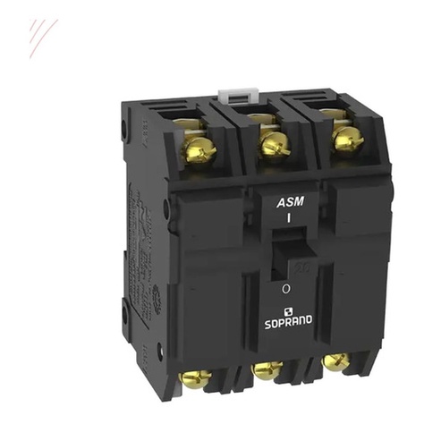 Disjuntor Trifásico Termomagnético Nema 3 Pólos 70a Soprano | Shopee Brasil