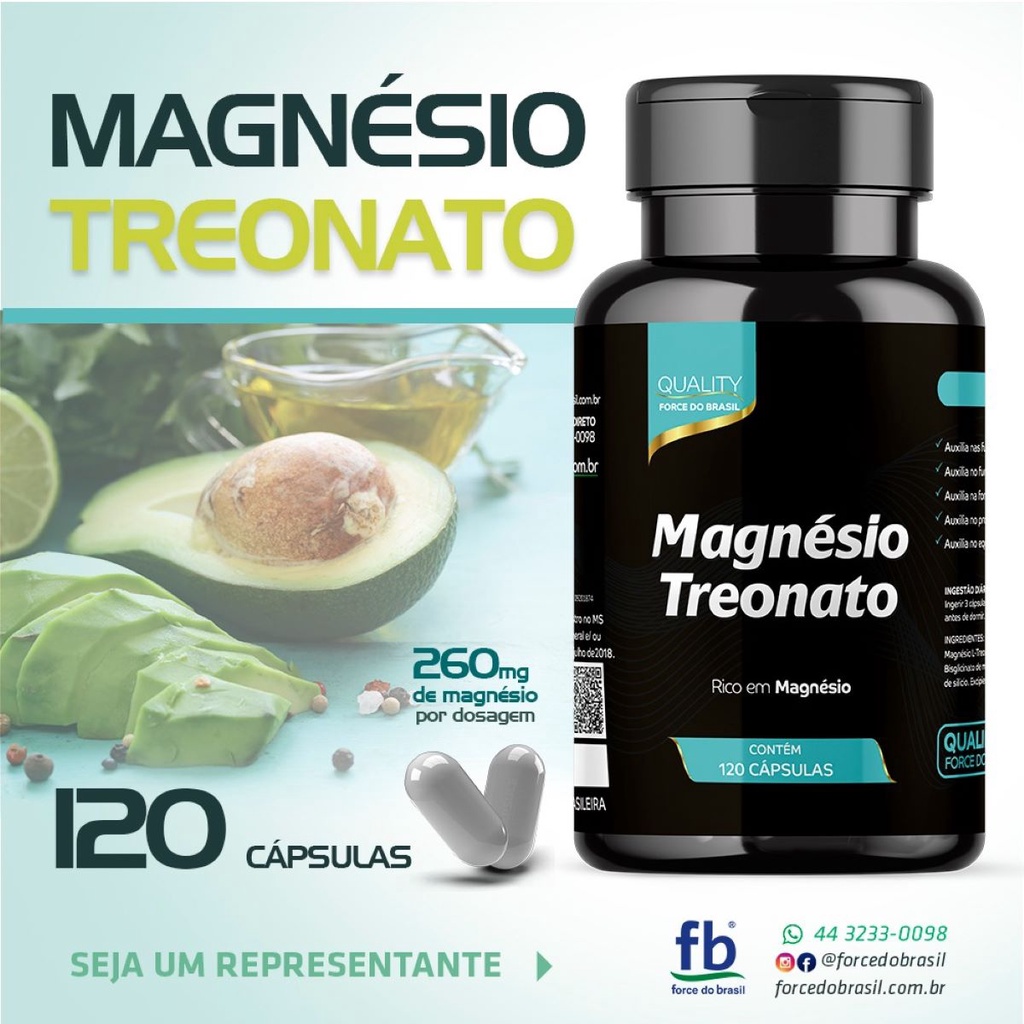 Magnésio Treonato Original L Treonato 500mg 120 Capsulas | Shopee Brasil