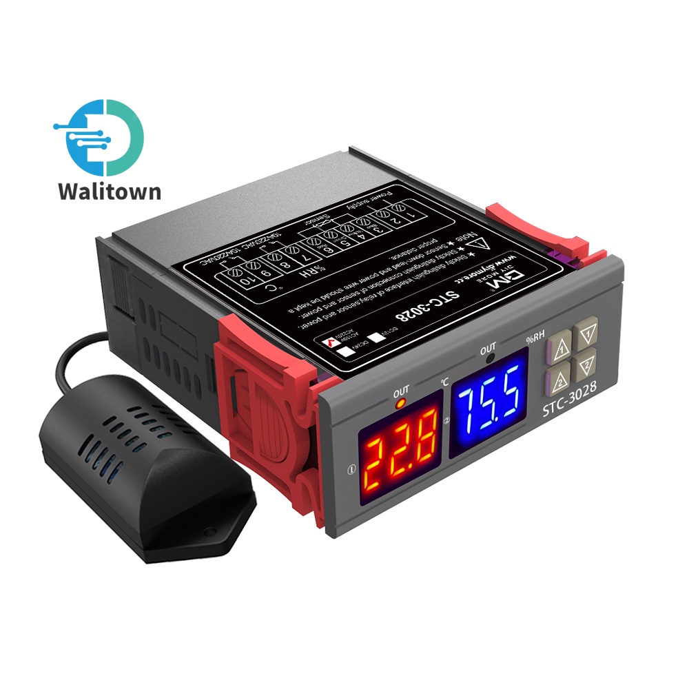 STC-3028 AC110-220V Termostato Digital Duplo Controlador De Umidade De Temperatura | Shopee Brasil