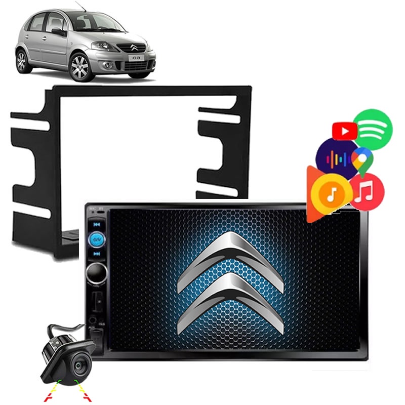 Central Multimídia Kit Citroen C3 2008 2009 2010 2011 2012 | Shopee Brasil