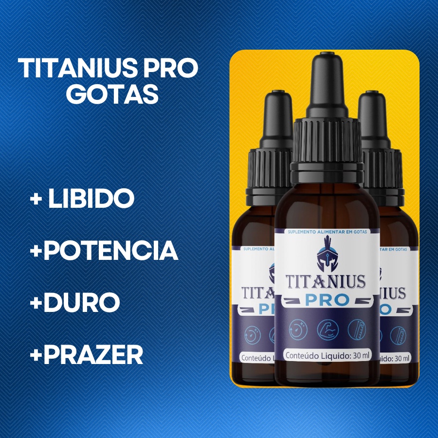 Kit com 6 Frascos Titanius Pro Alta Performance Na Cama Gota Energia e ...