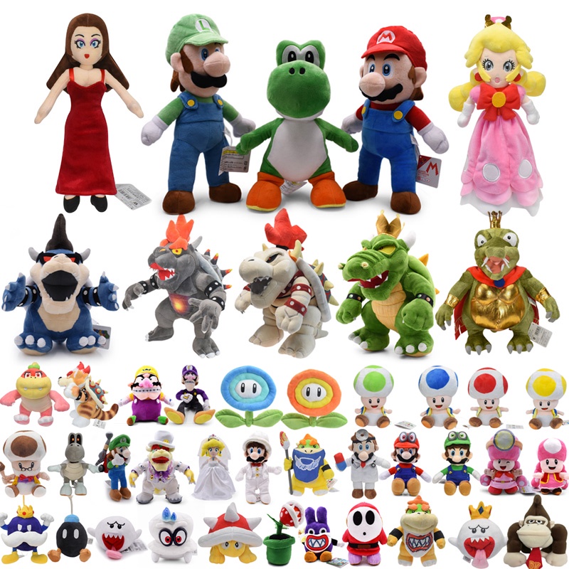 Jogo Super Mario Bros. Pelúcia Toy Cartoon Mario e Luigi Bowser Koopa ...