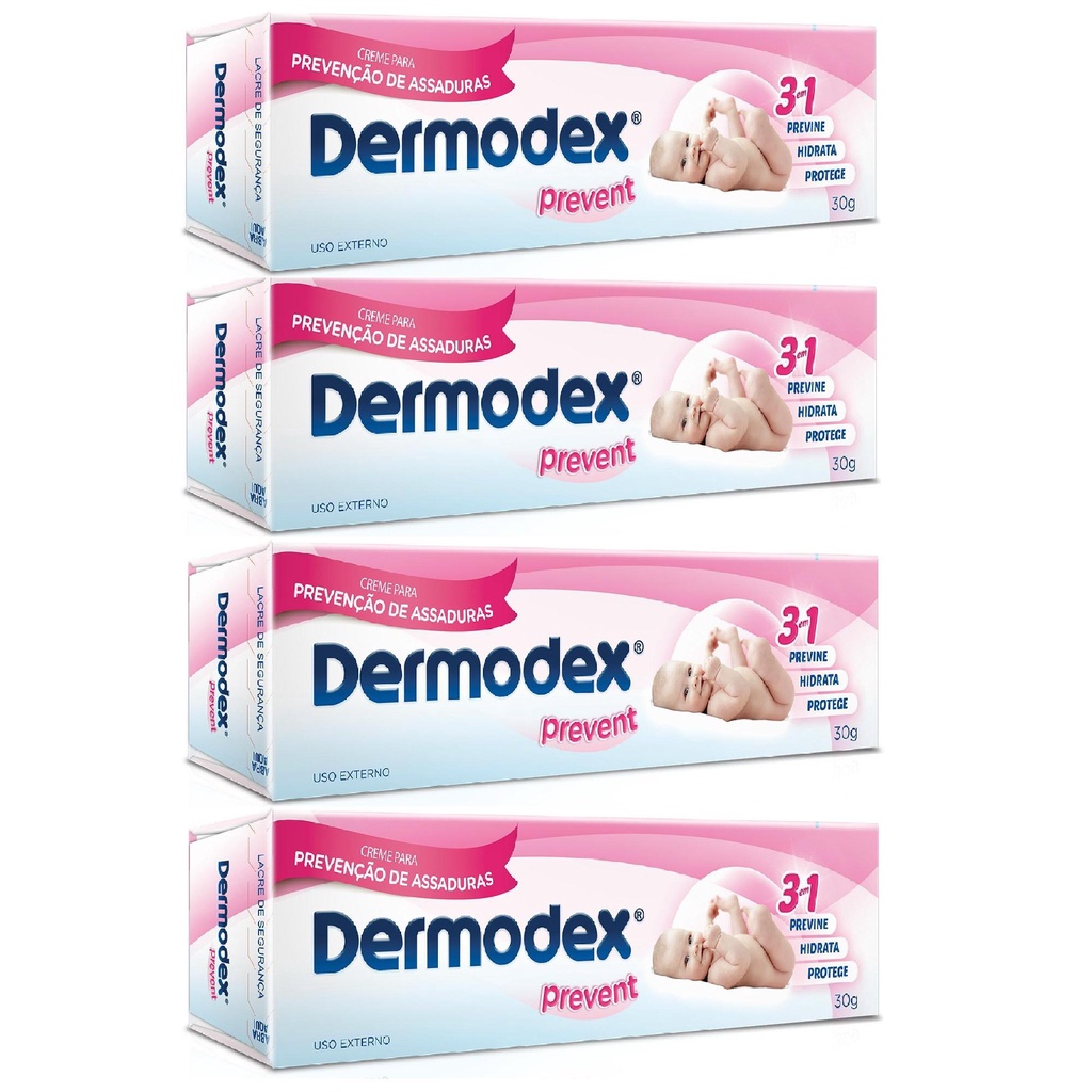 Kit Dermodex Prevent Creme Para De Assaduras 4 Unidades 30g | Shopee Brasil
