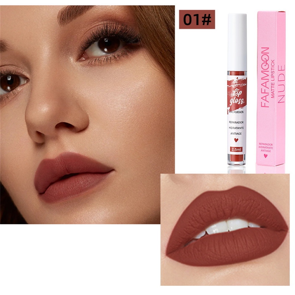 FAFAMOON Velvet Matte Lip Glaze Batom Líquido De Veludo Fosco Não ...