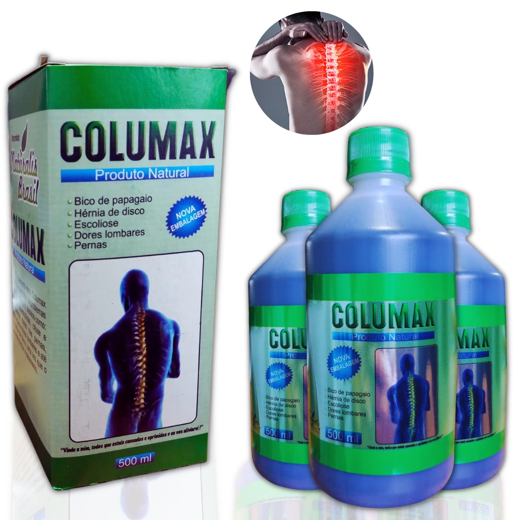 12 Columax Líquido 500ml Original Alivio Dores Coluna Suplemento ...
