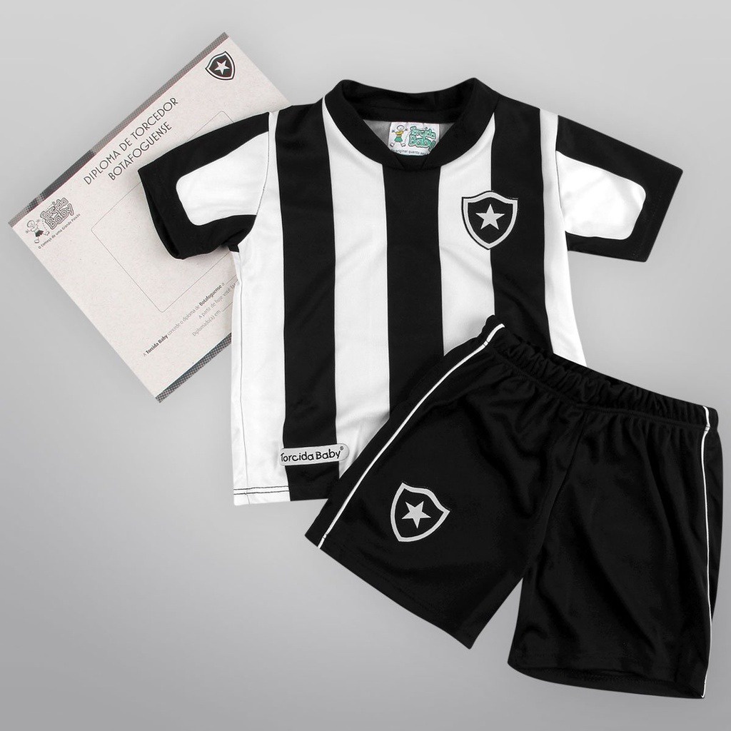 Conjunto Botafogo Infantil Com 2 Peças - Preto+Branco veste super bem ...
