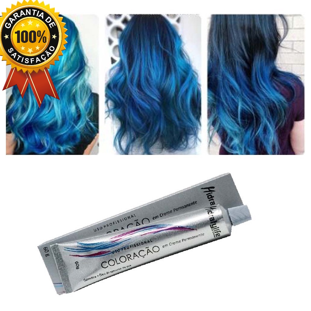 Tintura De Cabelo Azul Pastel CABELO AZUL COM TONALIZANTE BLUE ROCK