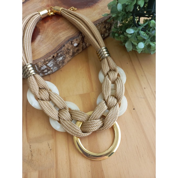 Colar Corda Bege | Shopee Brasil