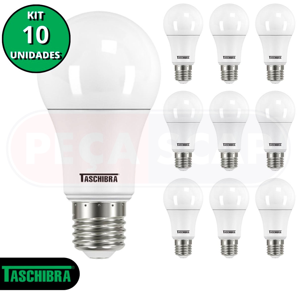 10 Lâmpadas Bulbo De Led Iluminação Forte Branco Frio Bivolt 6500k Base ...