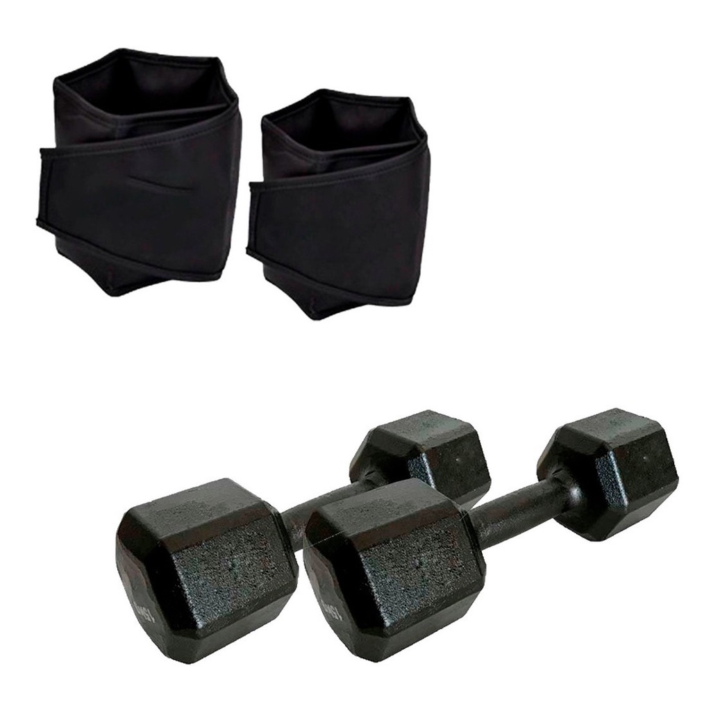 Kit Fisioterapia - Par De Caneleira 2kg + Par De Halter sextavado ... Kit Fisioterapia - Par De Caneleira 2kg + Par De Halter sextavado ...