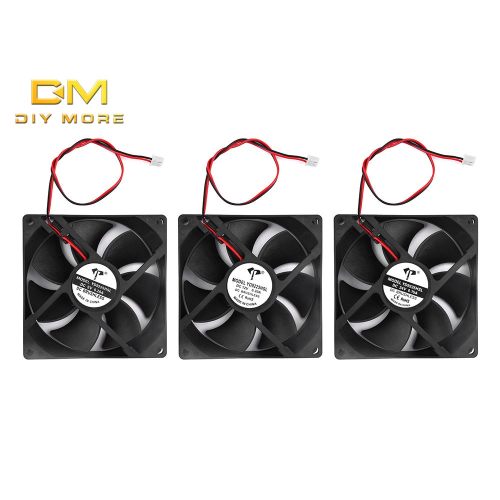 DIYMORE Ventilador De Resfriamento De Alto Desempenho 9225 92mm x 25mm 12V 2Pin Dual Ball ...