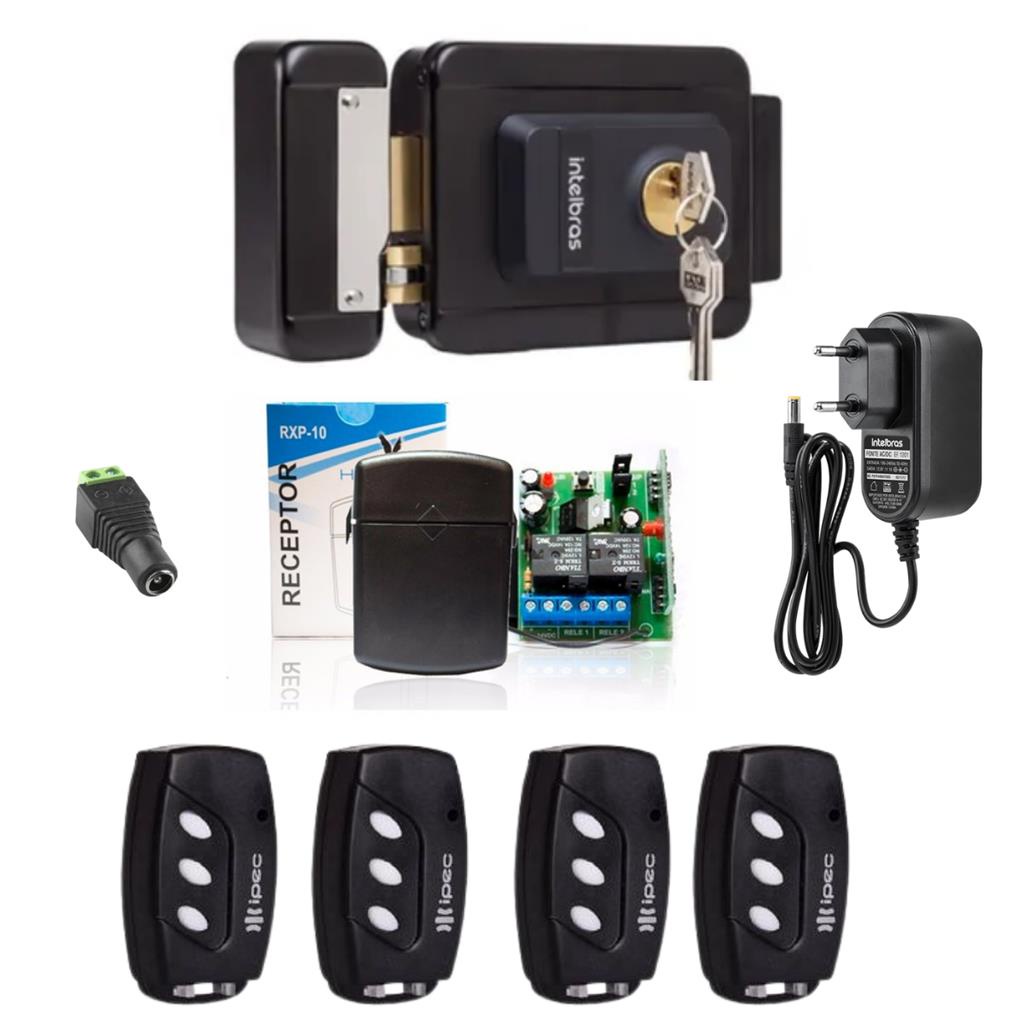 Kit Fechadura Eletrica Fx 2000 CF Intelbras 4 Controles | Shopee Brasil