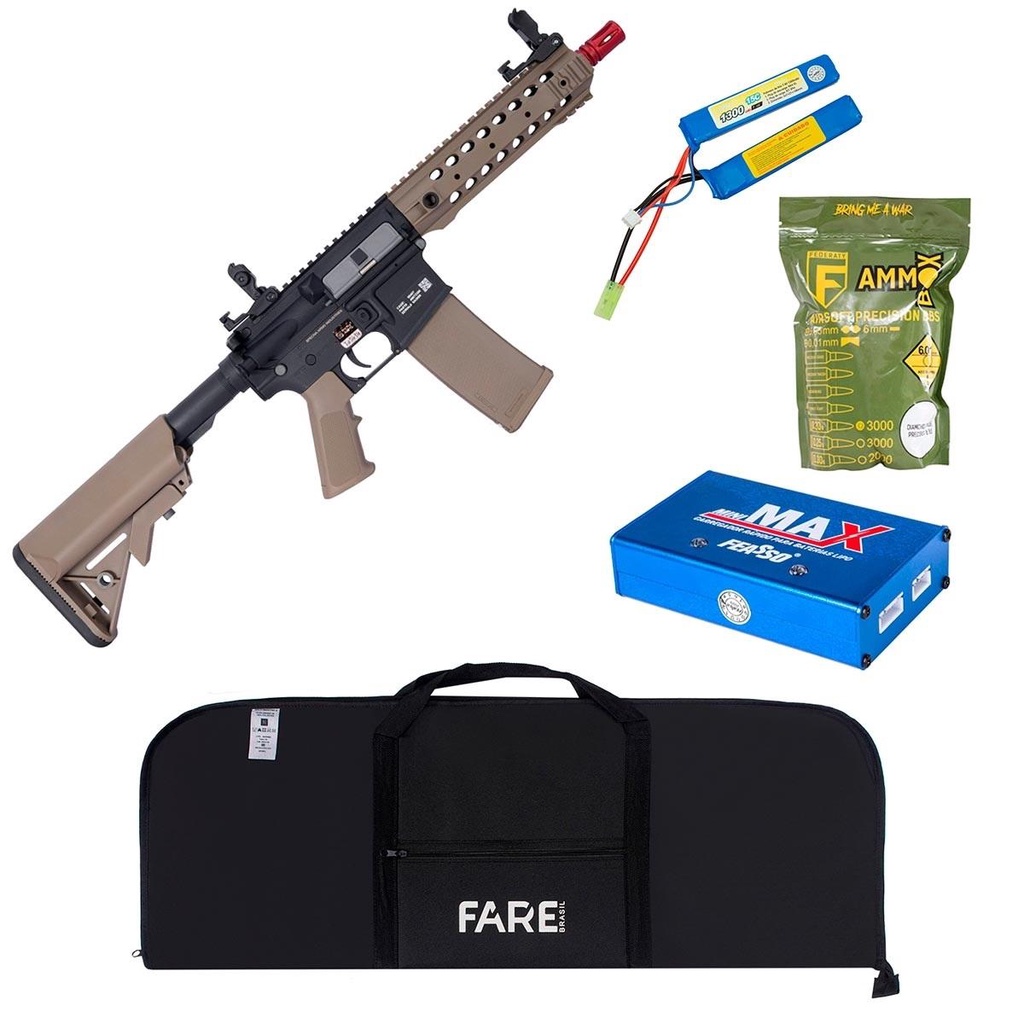 Rifle Airsoft AEG Elétrico M4 SA-F01 Serie Flex 375FPS Specna Arms ...