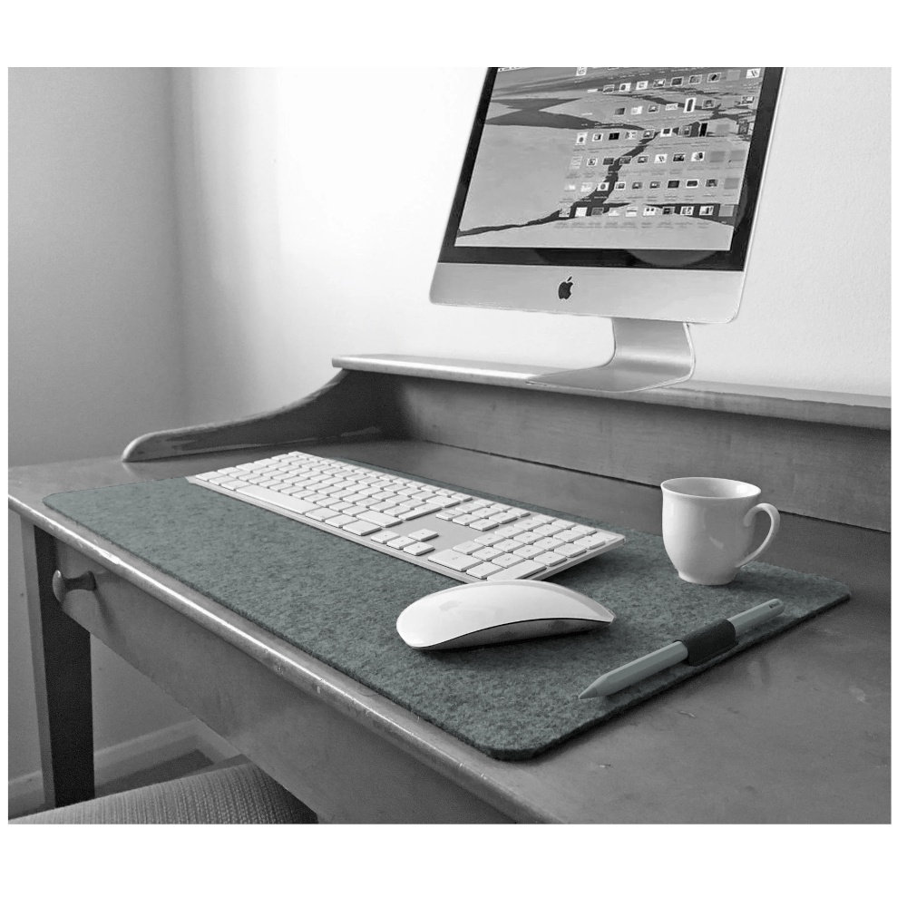 Mouse Pad Slim feltro 80x50 + porta copos e pad couro | Shopee Brasil