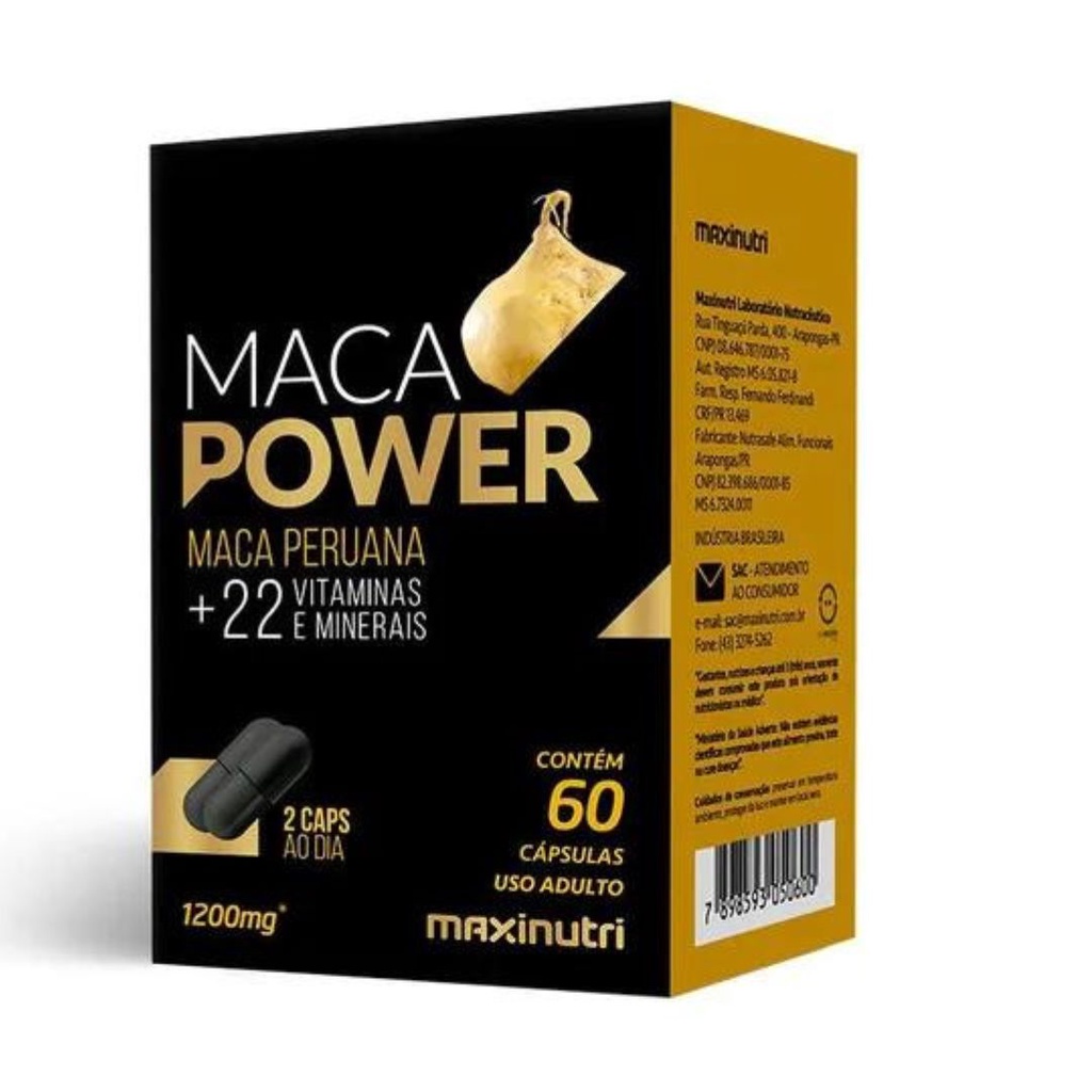 Maca Power- Maca Peruana 60 Cápsulas 1200mg | Shopee Brasil