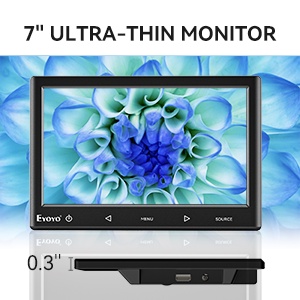 Eyoyo Monitor De 7 Polegadas 1024x600 Pequeno IPS HDMI , VGA AV Com ...