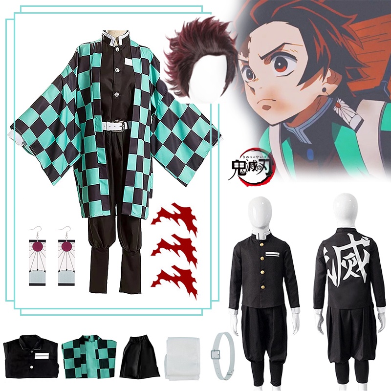 Tanjiro Cosplay Anime Demônio Slayer Tanjirou Kamado Traje Kimetsu No ...