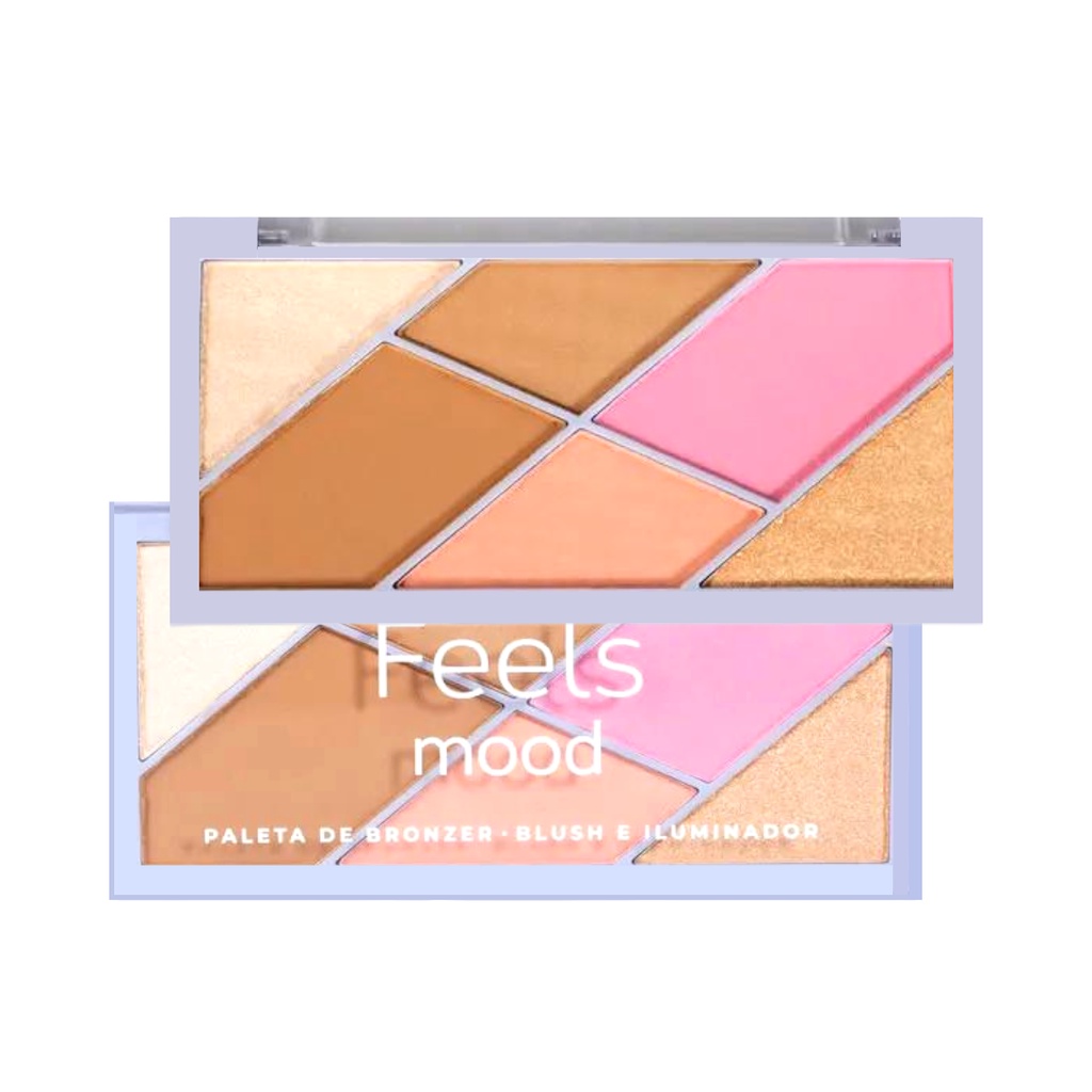Paleta Compacta de Bronzer Blush e Iluminador Glow Pigmentada Ruby Rose Feels Mood | Shopee Brasil