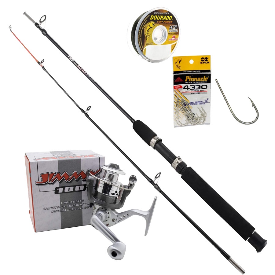 Kit Pesca Completo Molinete Marine Sports Vara Linha | Shopee Brasil