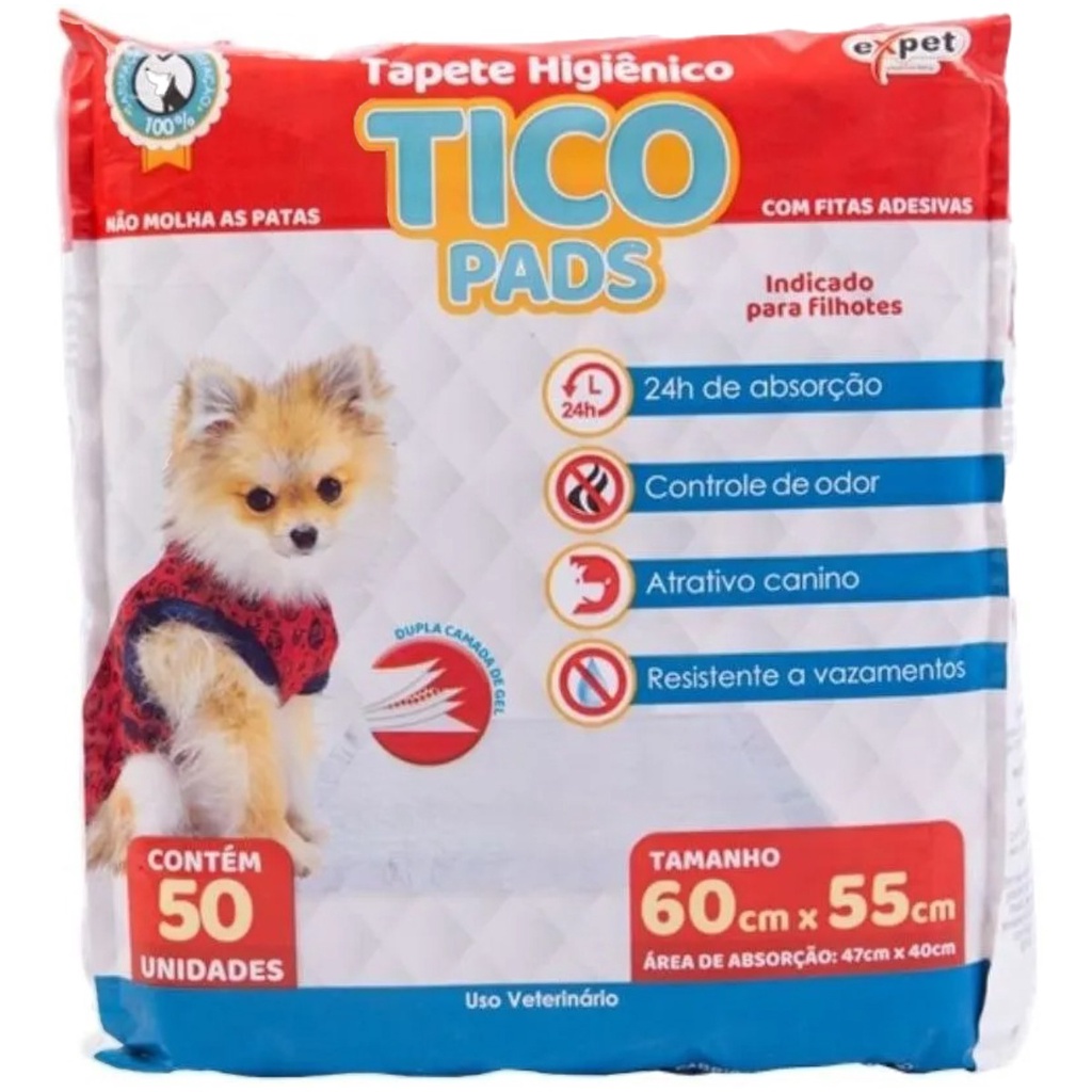 Tapete Higienico Tico Pads 50 Unidades 60x55cm | Shopee Brasil
