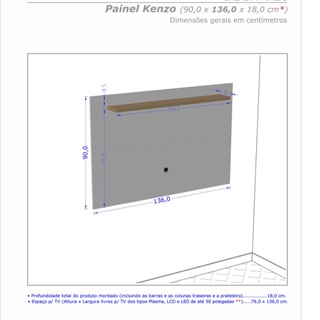 Painel para TV 50 Polegadas Sala Parede Kenzo | Shopee Brasil