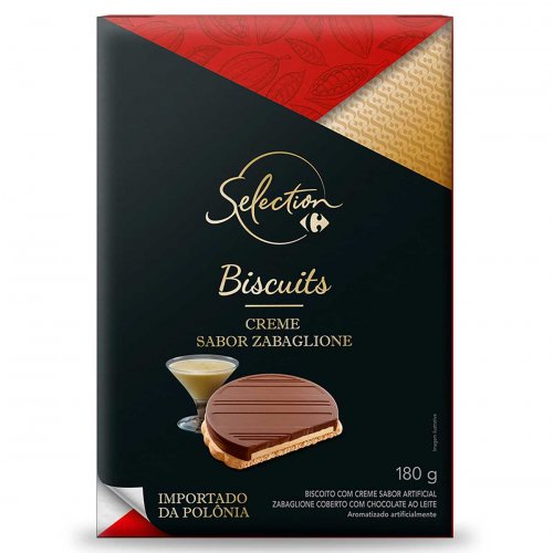 Biscoito Carrefour Selection Chocolate com Creme Zabaglione 180g ...