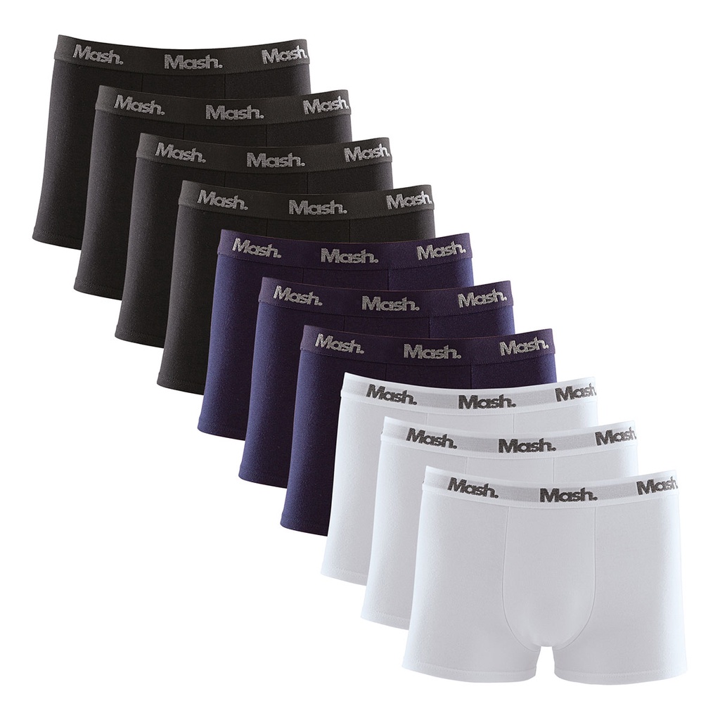 Kit 10 Cuecas Boxer Box Algodão Masculina Original Mash | Shopee Brasil