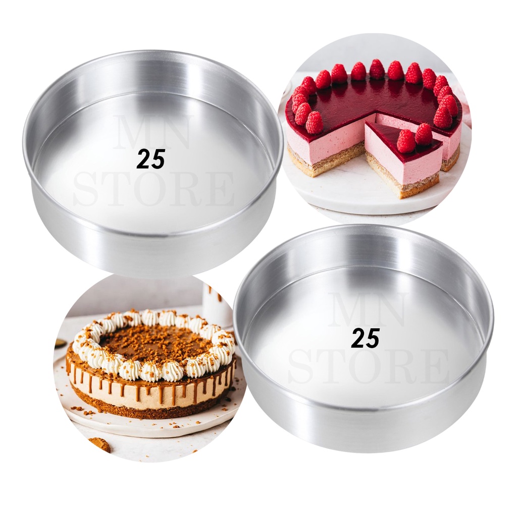 Kit 2 Forma Redonda 25 x 5 Fundo Fixo Alumínio | Shopee Brasil