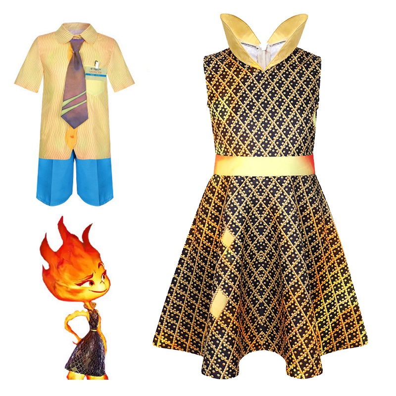Filme Elemental Cosplay Ember Lumen Wade Ripple Fire Element Vestir ...