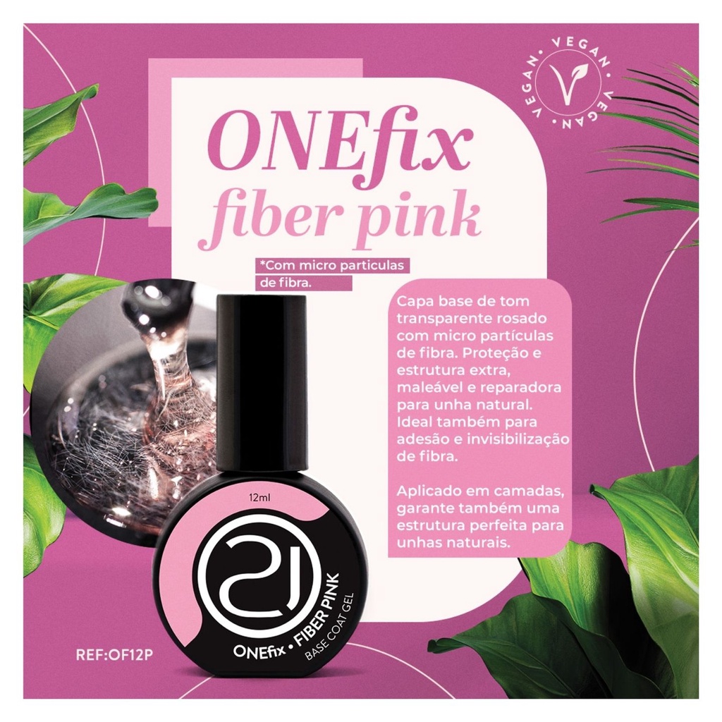 One Fix Fiber Pink Capa Base Banho de Fibra Nails 21 12ml | Shopee Brasil