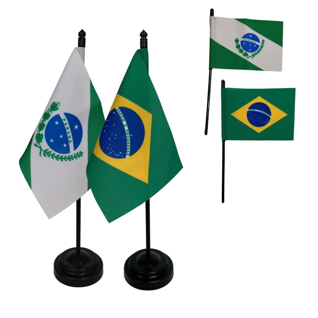 Kit Bandeirinha de Mesa Parana e Brasil | Shopee Brasil
