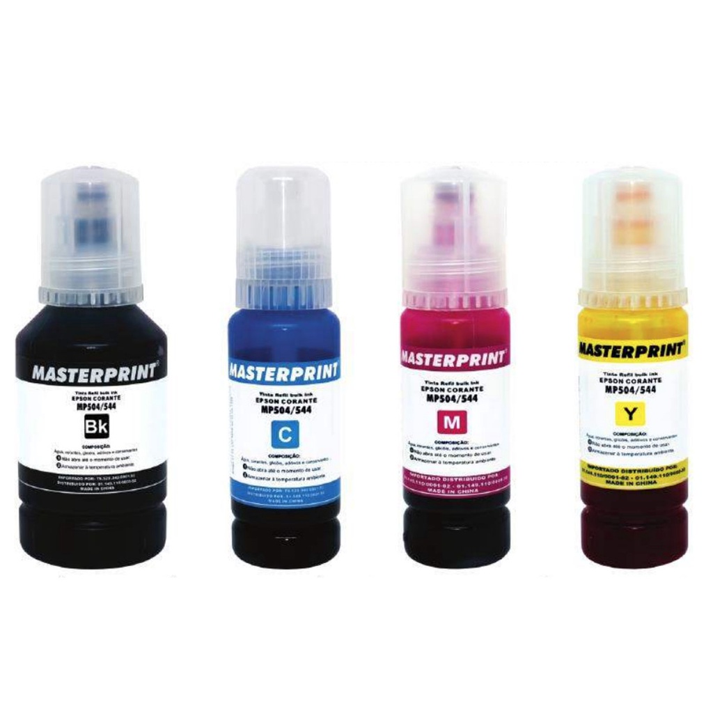 Kit - Tinta Epson Bulk Ink EcoTank 4 Cores Refil Kit MP504 544 ...