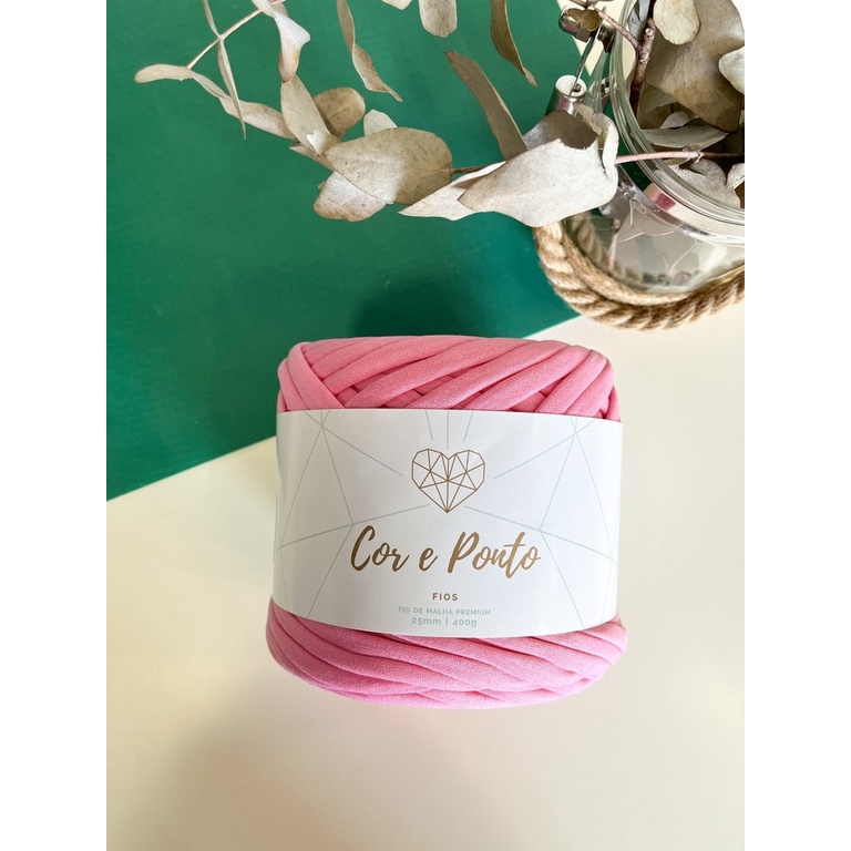 Fio de malha Premium 25mm - Rosa chiclete 400g | Shopee Brasil