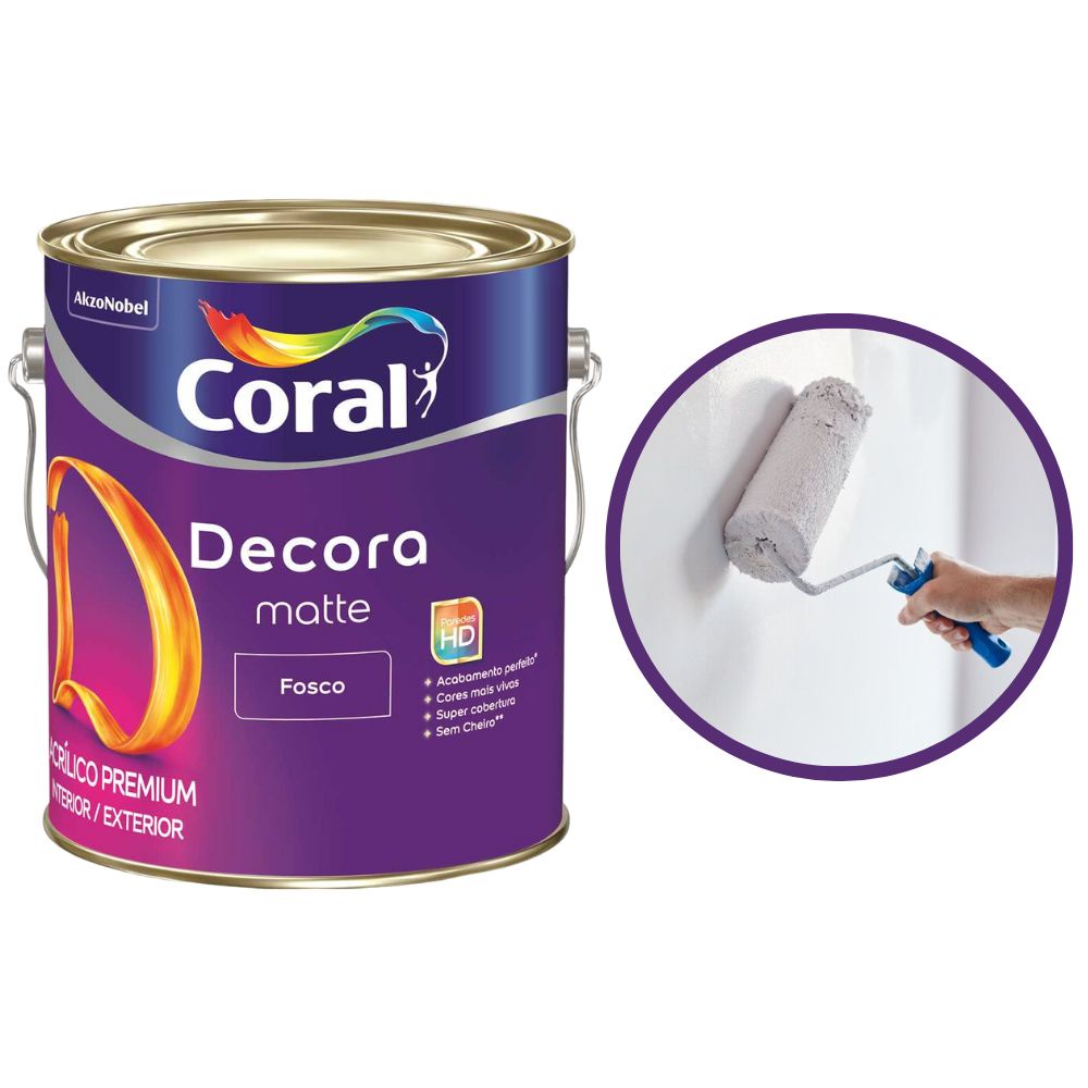 Tinta Coral Decora Matte Acrílico 3,6L Branco Fosco | Shopee Brasil
