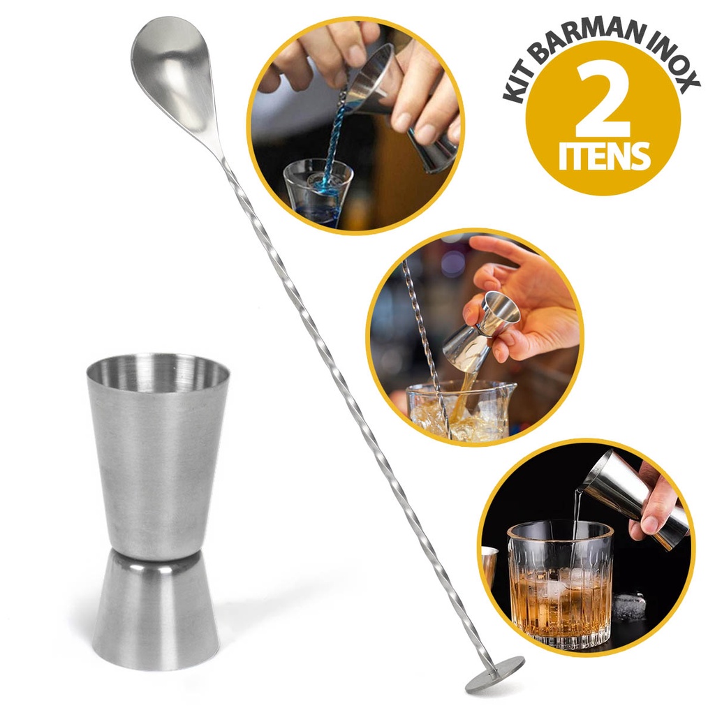 Kit Caipirinha Bartender Colher Bailarina c/ Dosador para Drinks ...