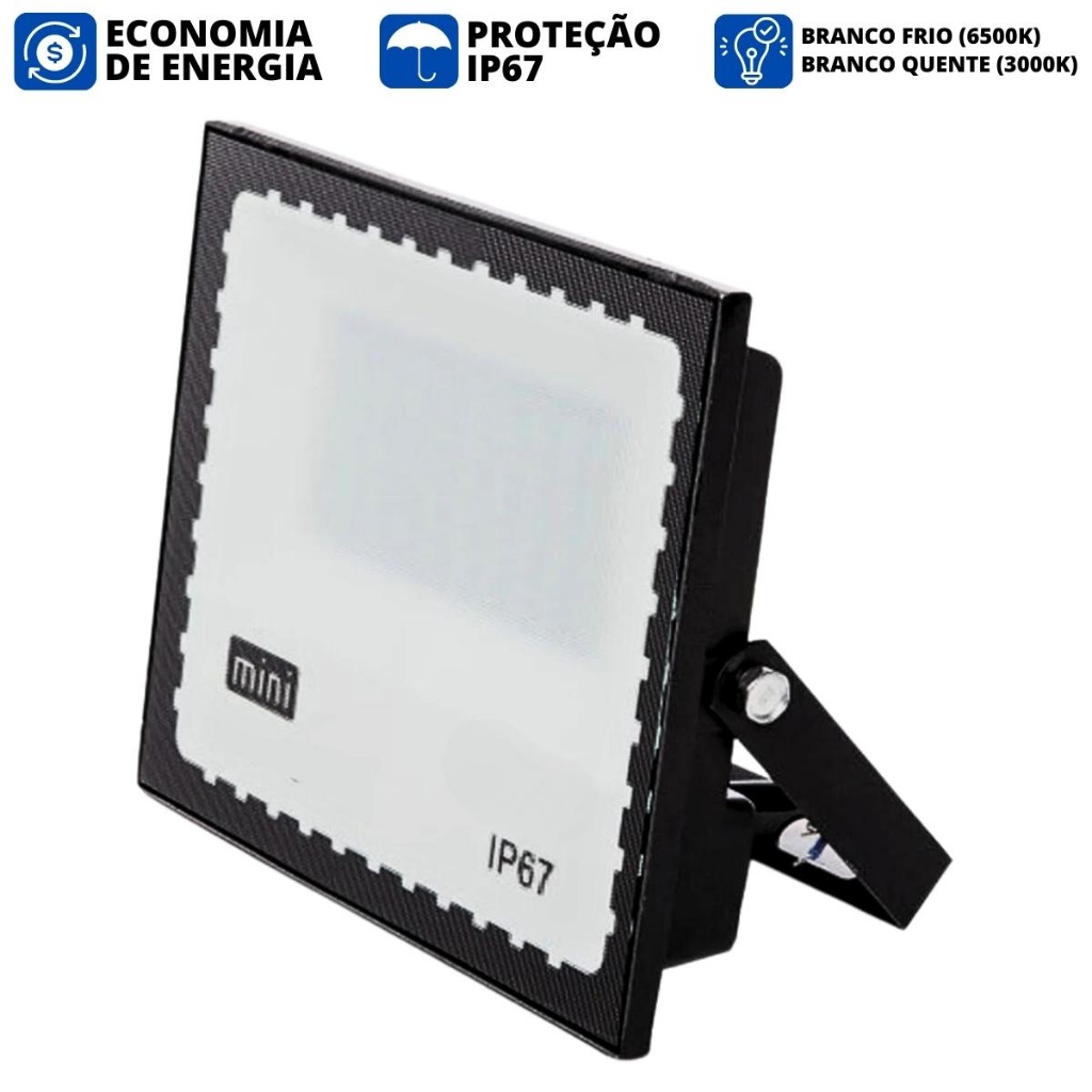 Refletor Holofote LED Prova D'água 10w 20w 30w 50w Branco Frio Branco Quente Amarelo SMD ...