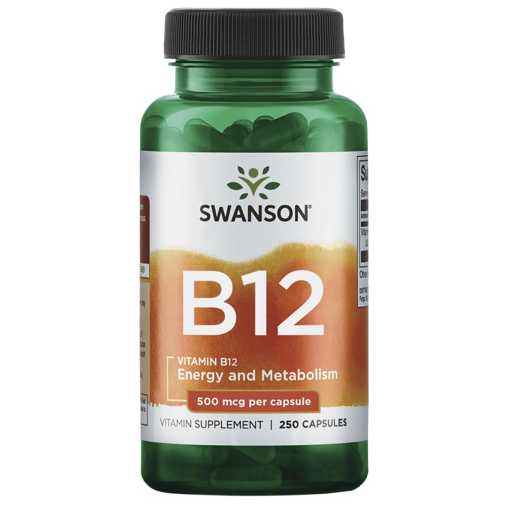 Vitamina B12 Swanson 500 mcg 250 Capsulas Importada USA | Shopee Brasil