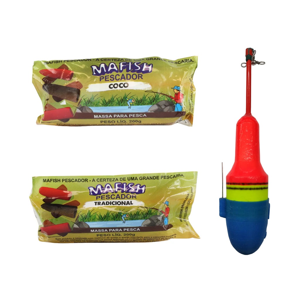 Massa Mafish 200g Coco / Trad + Boia Japa 70G C/ Carona | Shopee Brasil