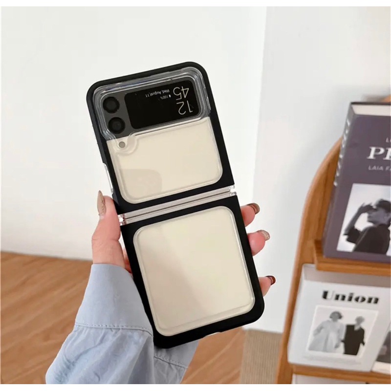 capa capinha case para z flip 3 z flip 4 transparente com borda ... capa capinha case para z flip 3 z flip 4 transparente com borda ...