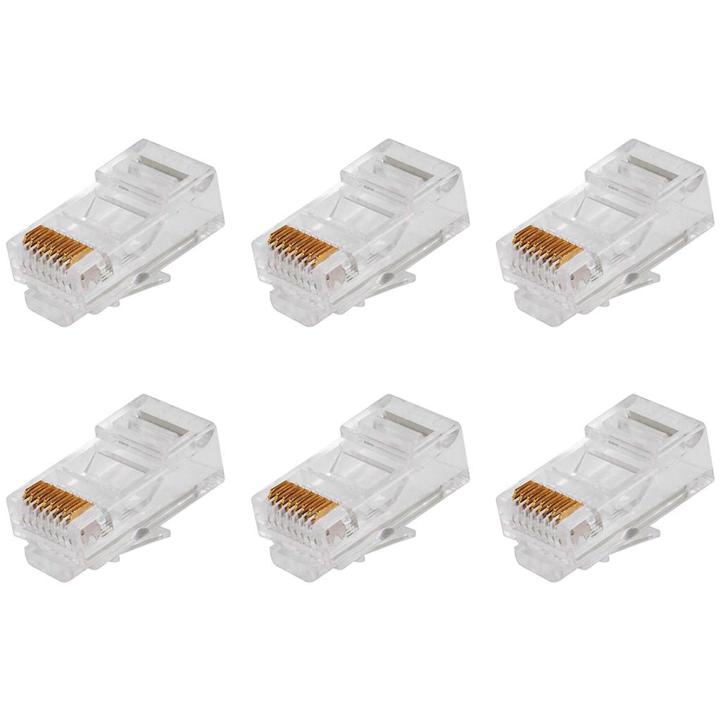 Kit 6 Conectores RJ45 Macho Transparente Cat5E | Shopee Brasil