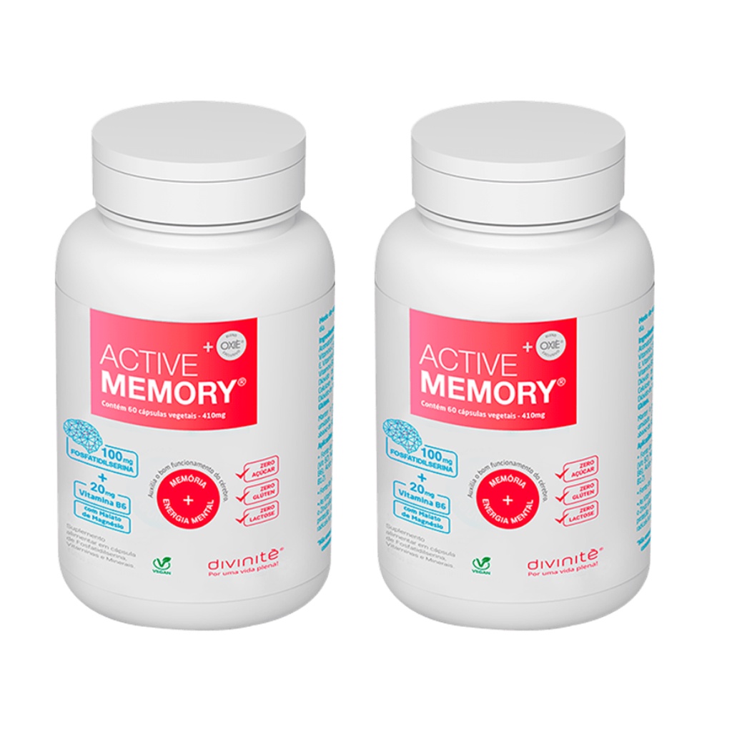 Kit com 2 Vitamina Active Memory 60 Caps 410 mg- Divinitè | Shopee Brasil