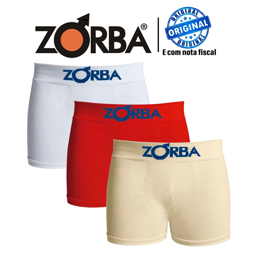 Kit com 3 Cuecas Infantil Boxer sem Costura Algodão Zorba | Shopee Brasil