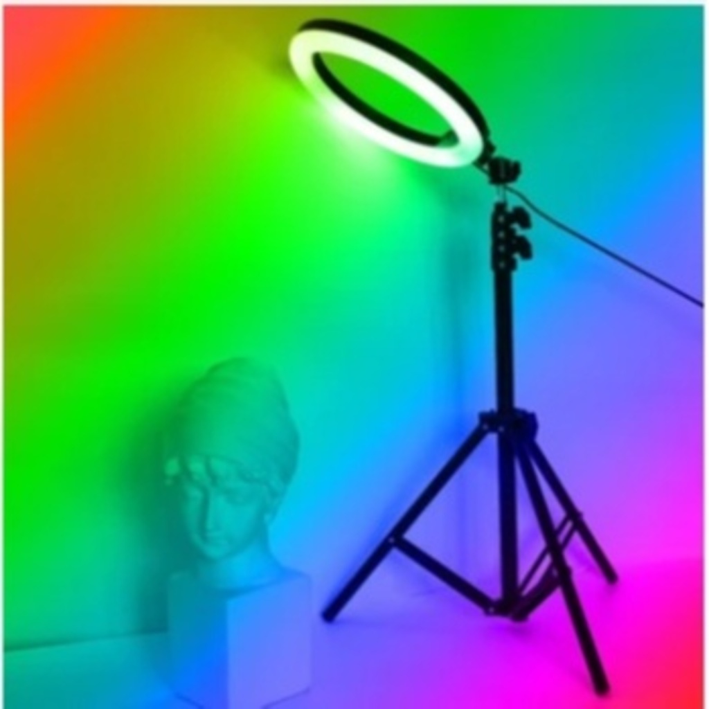 Ring Light Colorido 8 Polegadas com Tripe 2,10mt - Kit RGB | Shopee Brasil