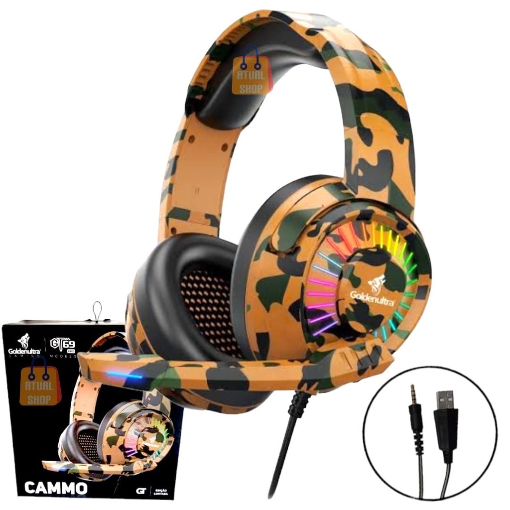Headset Fone Gamer de ouvido PC Com Microfone para jogos | Shopee Brasil